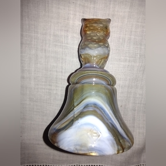 Boyd | Art | Boyd Slag Glass Owl Bell Green December Swirl Uranium Hard ...